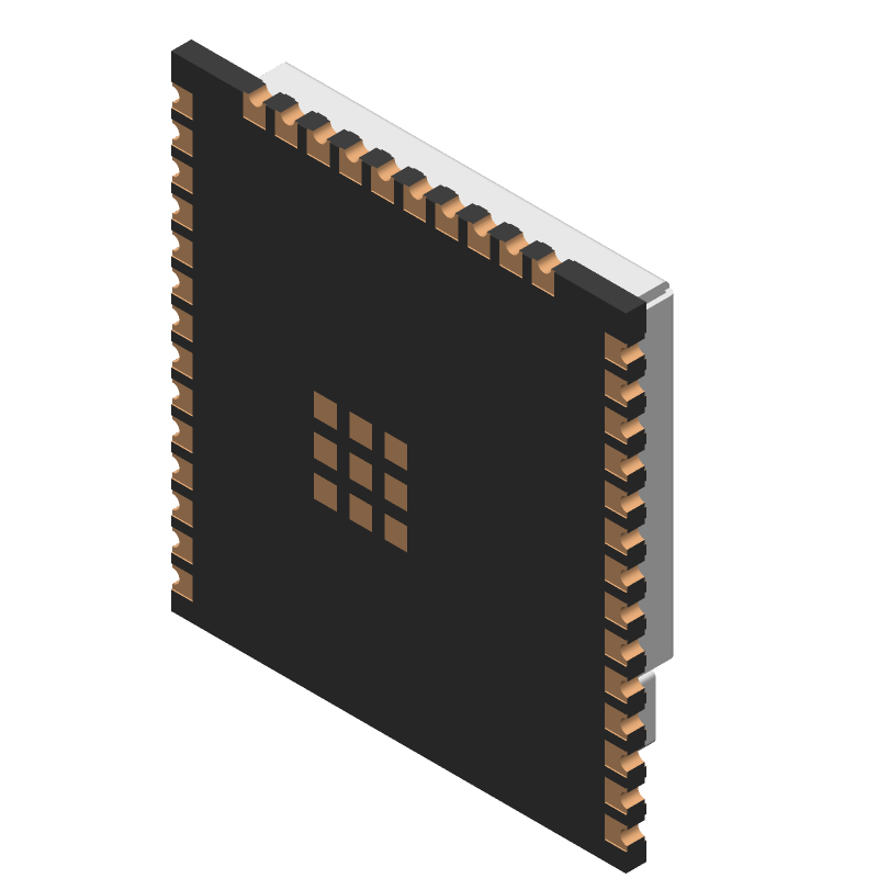 ESP32-WROOM-32UE (16MB) footprint, schematic symbol and 3D model by Espressif Systems