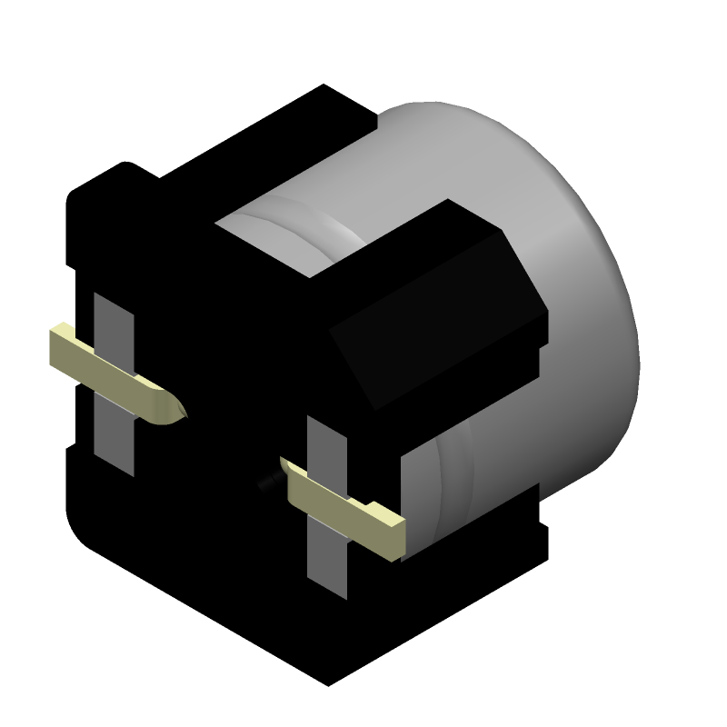 EEE-FK1V470V footprint, schematic symbol and 3D model by Panasonic