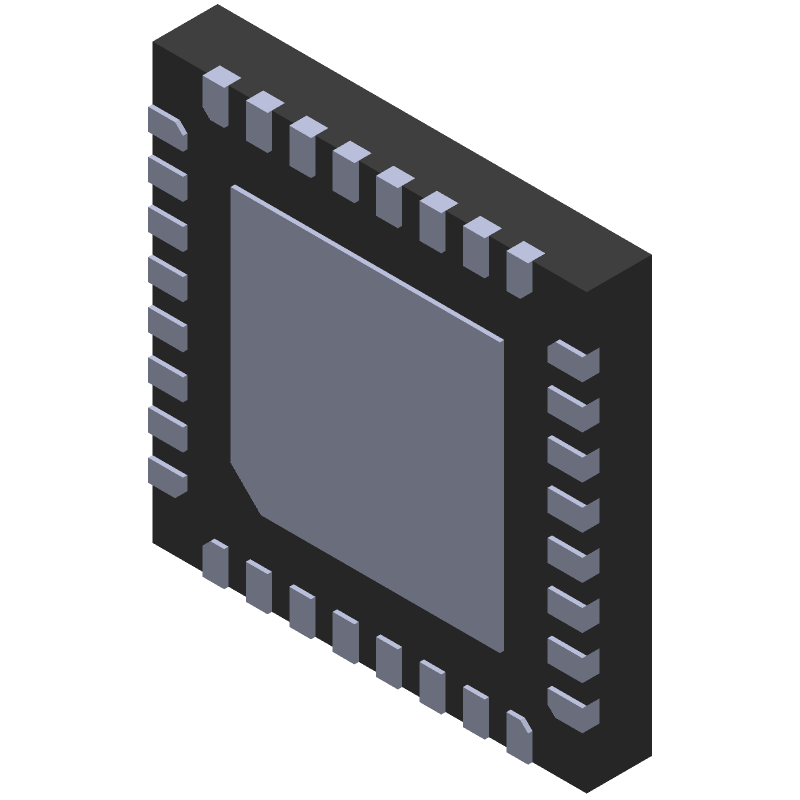 MAX9736BETJ+T footprint, schematic symbol and 3D model by Analog Devices
