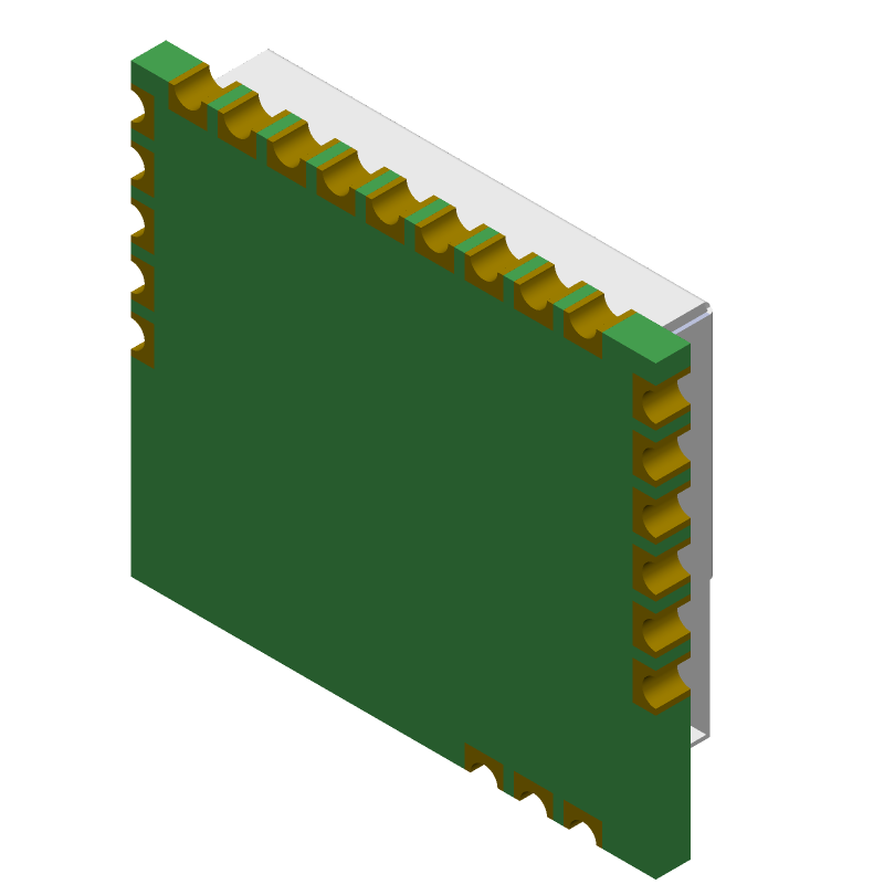 BLUENRG-M2SP footprint, schematic symbol and 3D model by STMicroelectronics