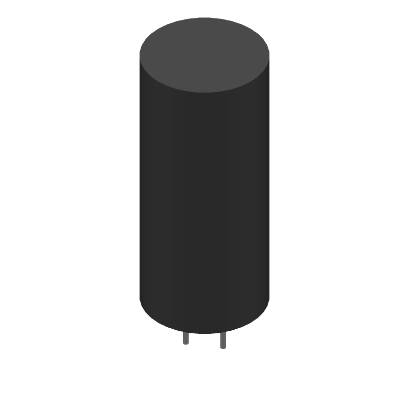 UCP2W151MHD footprint, schematic symbol and 3D model by Nichicon