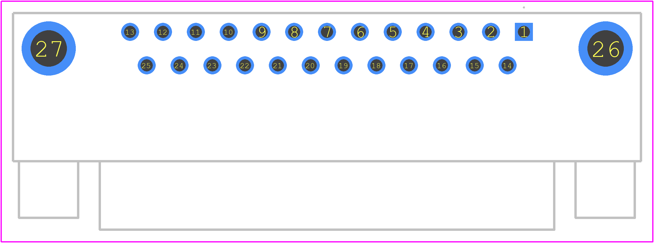 DB25-SL-25 footprint, schematic symbol and 3D model by Adam Tech
