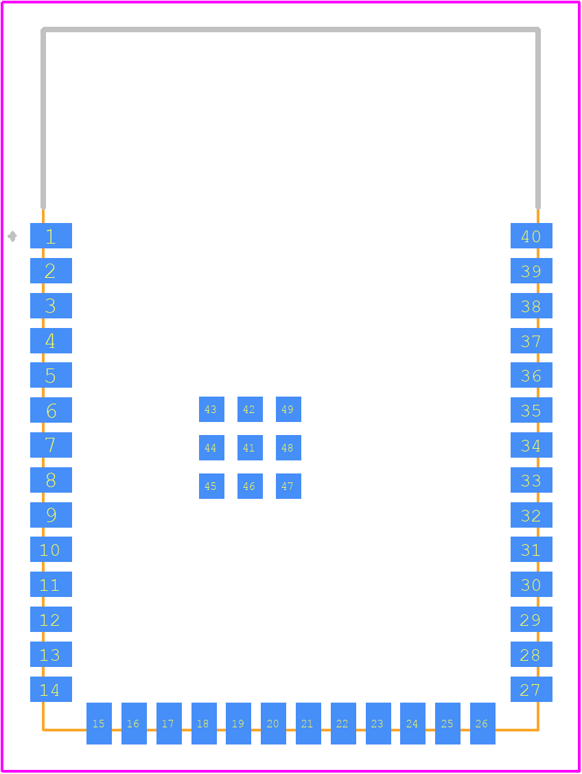 Esp32 S3 Wroom 1 N8r8 Footprint Schematic Symbol And 3d Model By Espressif Systems