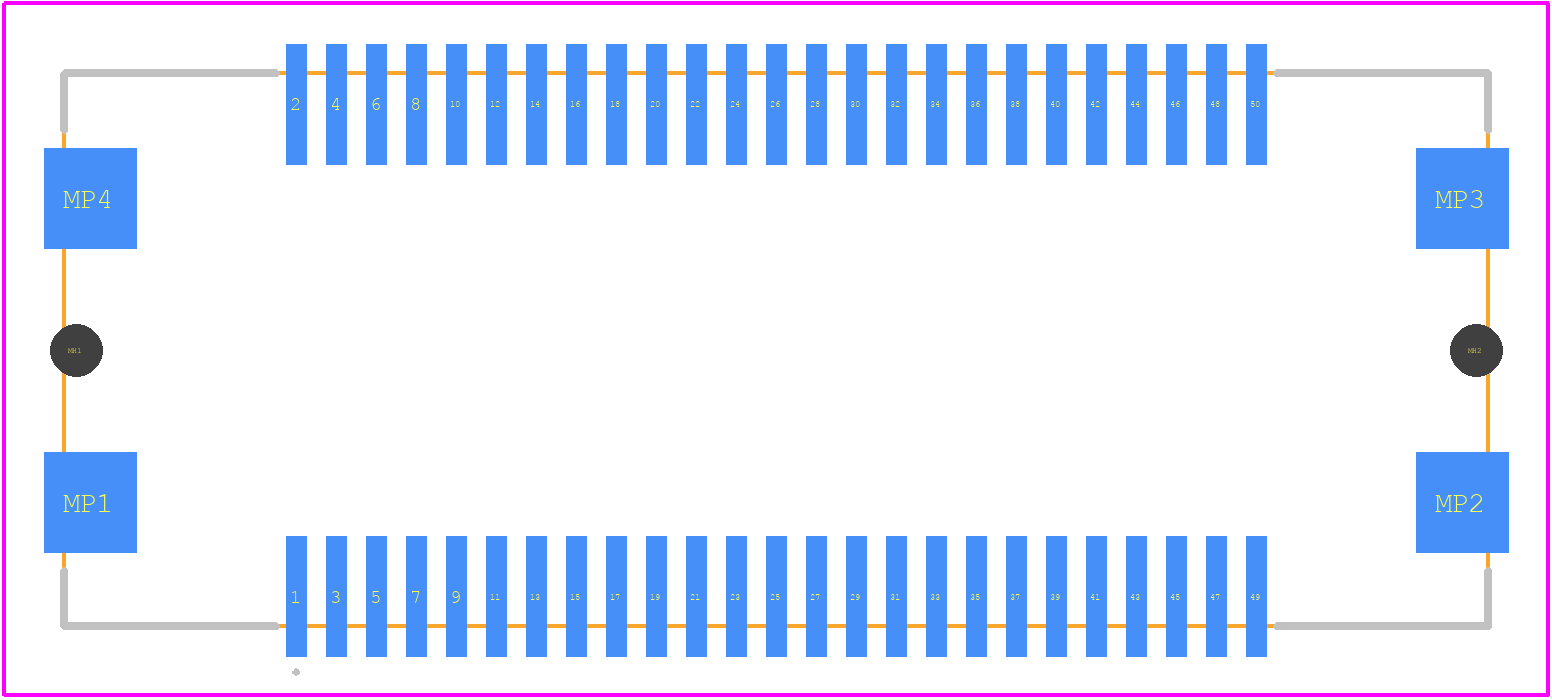 FX26-50P-1SV footprint, schematic symbol and 3D model by Hirose
