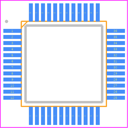 STM32F103C8T6TR footprint, schematic symbol and 3D model by STMicroelectronics