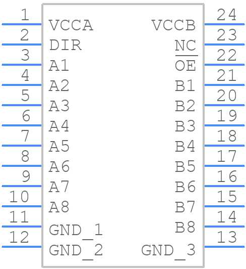 SN74LVCC4245ADWG4 footprint, schematic symbol and 3D model by Texas ...