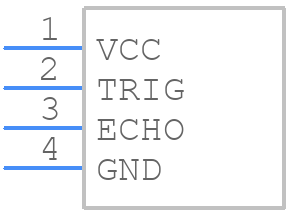 HC-SR04 footprint, schematic symbol and 3D model by OSEPP Electronics