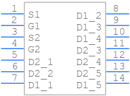 NVMFD5C446NLWFT1G footprint, schematic symbol and 3D model by onsemi