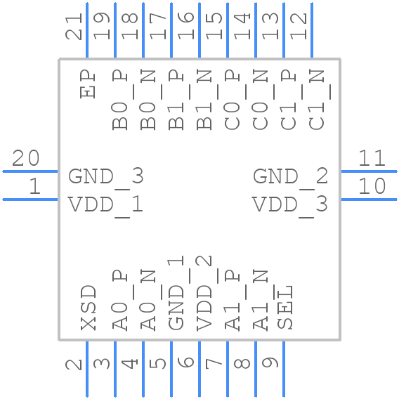 CBTL02043ABQ,115 footprint, schematic symbol and 3D model by NXP