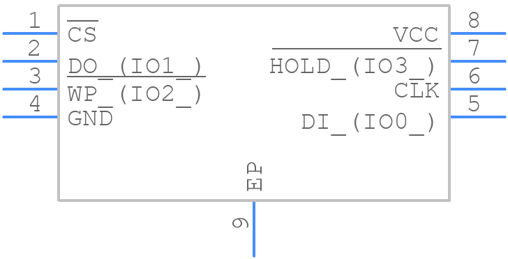 W25N01GVZEIT footprint, schematic symbol and 3D model by Winbond