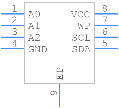AT24C02C-MAHM-E footprint, schematic symbol and 3D model by Microchip