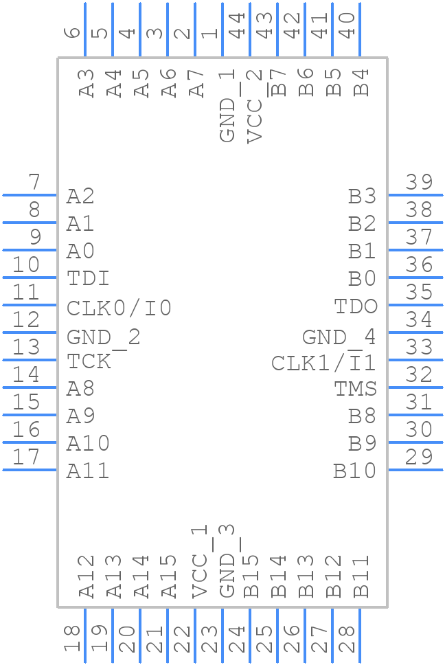 M4A3-32/32-7JC footprint, schematic symbol and 3D model by Lattice ...