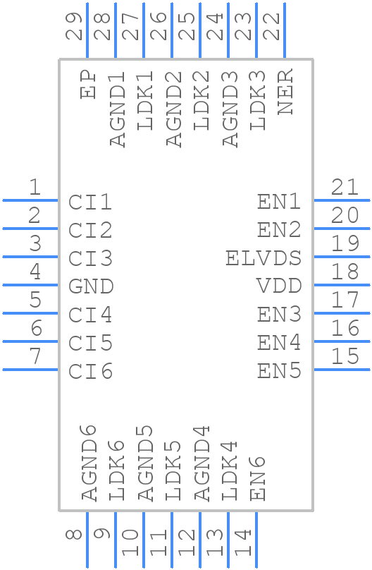 iC-HG footprint, schematic symbol and 3D model by ic-haus