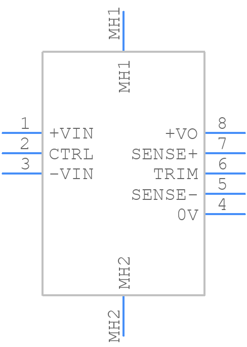 PRQ100W-Q24-S48-H-D footprint, schematic symbol and 3D model by CUI Inc.
