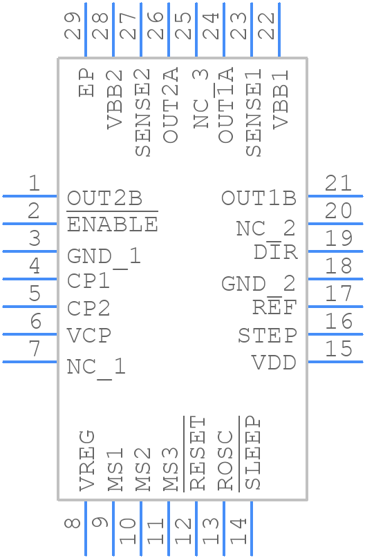 A4988 DRIVER MODULE footprint, schematic symbol and 3D model by Pololu