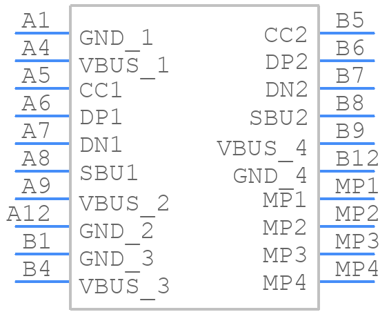 TYPEC-304S-ACP16 footprint, schematic symbol and 3D model by XUNPU