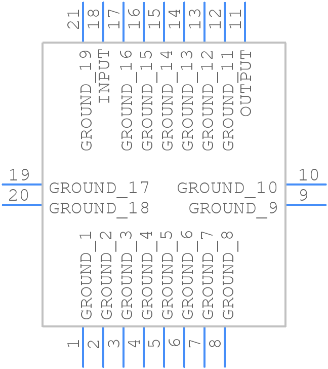 BPF-BC300A+ footprint, schematic symbol and 3D model by Mini-Circuits