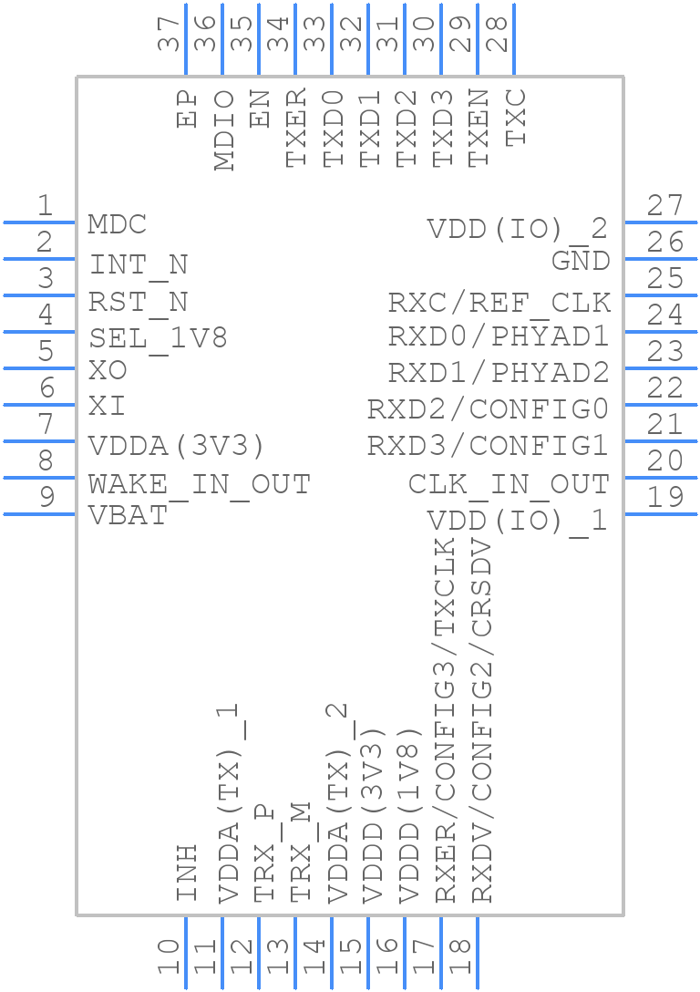 TJA1101BHN footprint, schematic symbol and 3D model by NXP