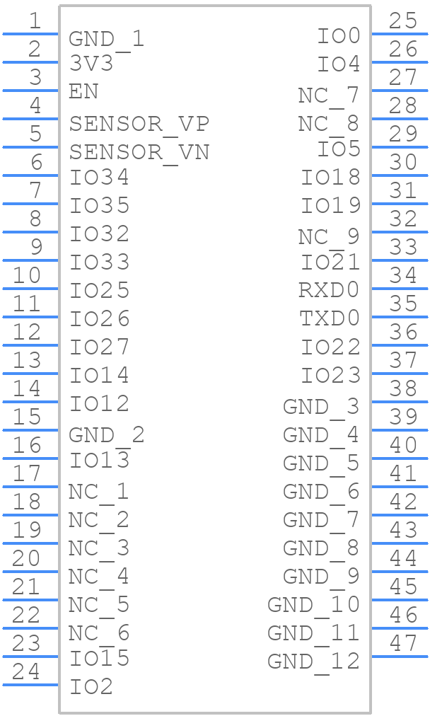 Esp32 Wrover Ie N16r8 Footprint Schematic Symbol And 3d Model By Espressif Systems