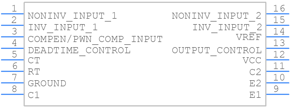 TL494 footprint, schematic symbol and 3D model by onsemi