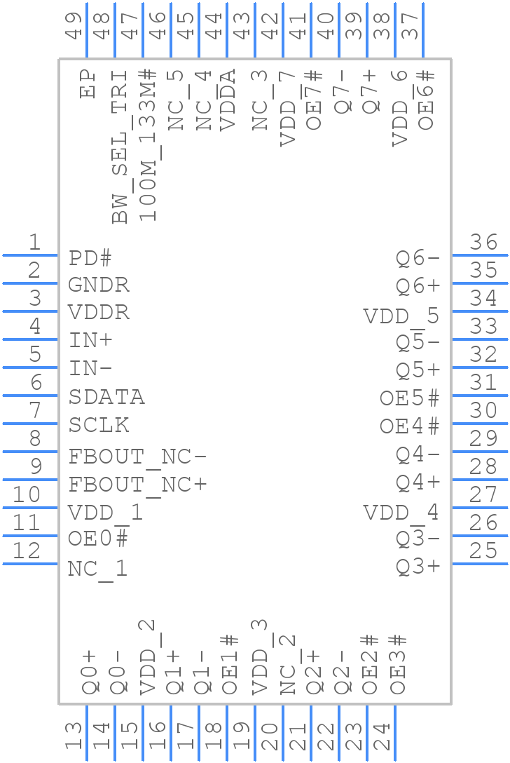 PI6CBE33085ZLIEX-13R footprint, schematic symbol and 3D model by Diodes ...