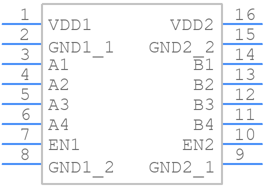 SI8642BB-B-IS1 footprint, schematic symbol and 3D model by Skyworks