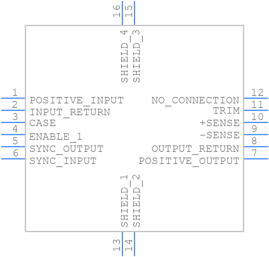 MQHL-28E-3R3S-Z-ES footprint, schematic symbol and 3D model by Synqor