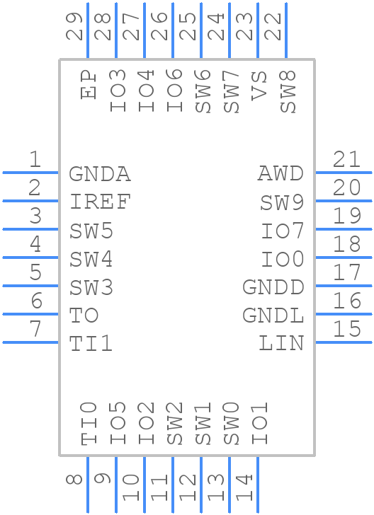 MLX80104KLW-DAG-000-RE footprint, schematic symbol and 3D model by Melexis