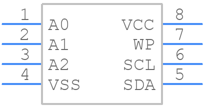 CAT24C128WI-GT3 footprint, schematic symbol and 3D model by onsemi