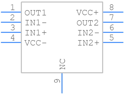 TSV522AIQ2T footprint, schematic symbol and 3D model by STMicroelectronics
