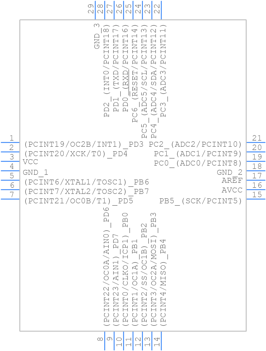 Atmega328p Mmhr Footprint Schematic Symbol And 3d Model By Microchip