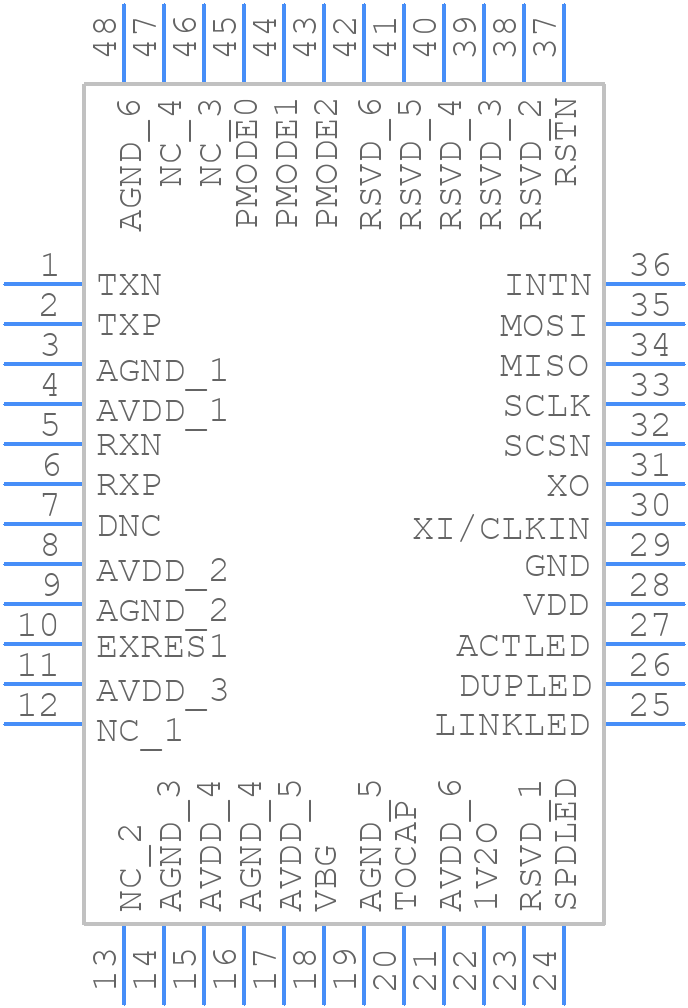 W5500 footprint, schematic symbol and 3D model by WIZnet Inc
