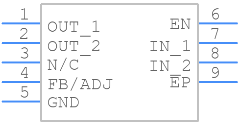 NCP186AMX180TAG footprint, schematic symbol and 3D model by onsemi