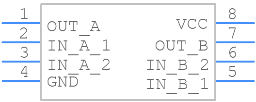 NCV2903DMR2G footprint, schematic symbol and 3D model by onsemi