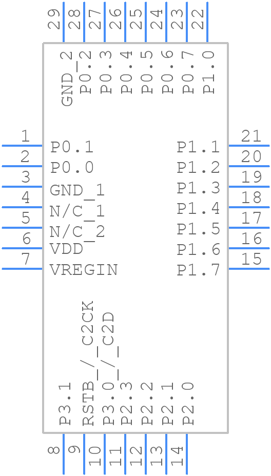 EFM8BB22F16G-C-QFN28 footprint, schematic symbol and 3D model by ...