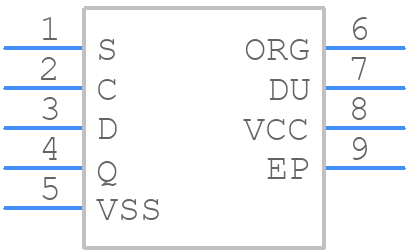 M93C66-RMC6TG footprint, schematic symbol and 3D model by STMicroelectronics